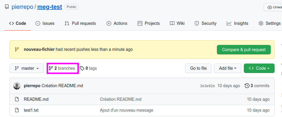 Tutoriel Git / GitHub (4 + 5) | meg-m1-git