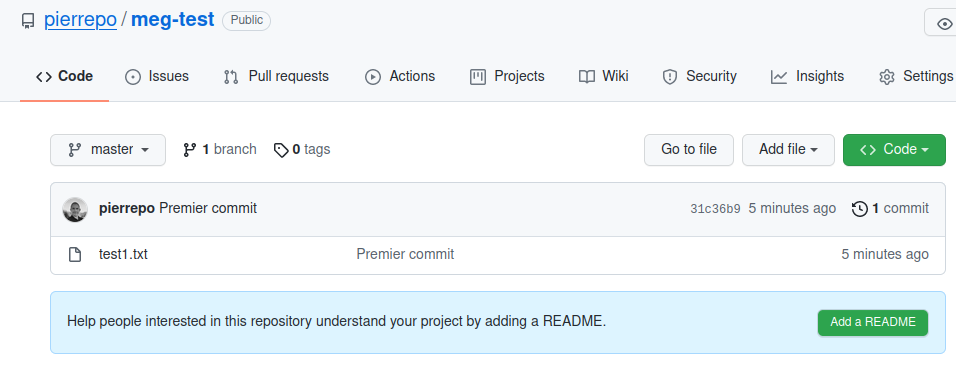Tutoriel Git / GitHub (1 + 2) | meg-m1-git